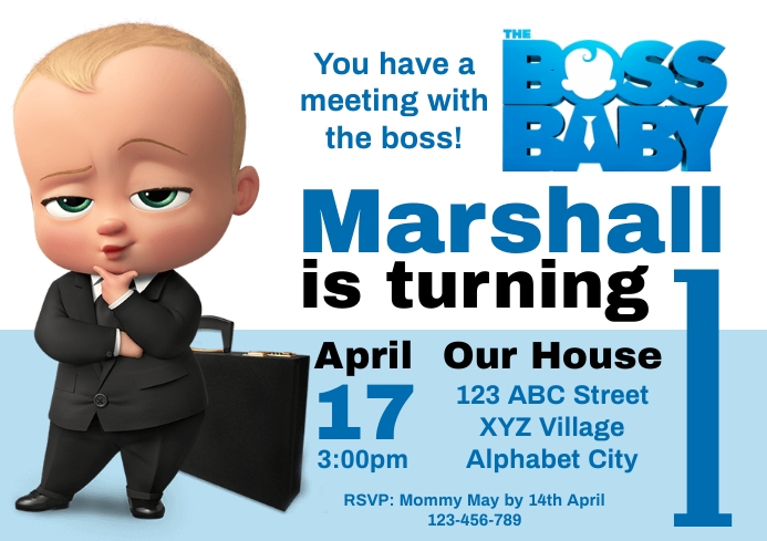 Boss Baby Birthday Invitation Template | PosterMyWall