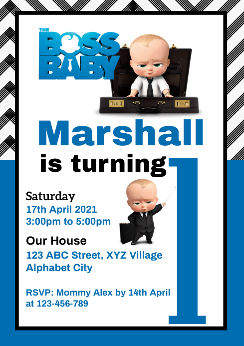 Boss Baby Birthday Invitation Template | PosterMyWall