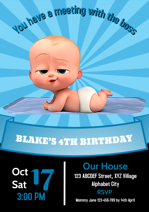 Boss Baby Birthday Invitation Template | PosterMyWall