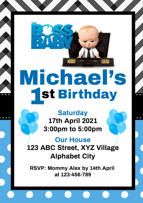 Boss Baby Birthday Invitation Template | PosterMyWall