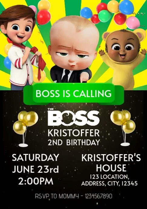 Boss Baby Design Birthday Invitation Template | PosterMyWall