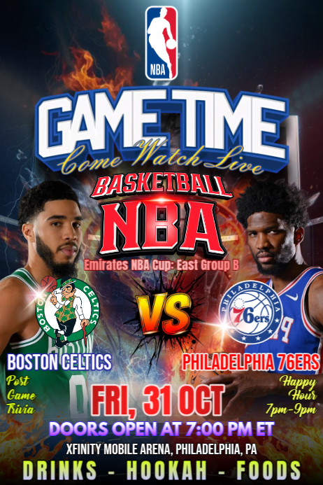Boston Celtics VS Philadelphia 76ers Template | PosterMyWall