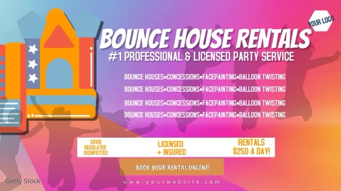 Bounce House Rentals Party Video Flyer Template | PosterMyWall