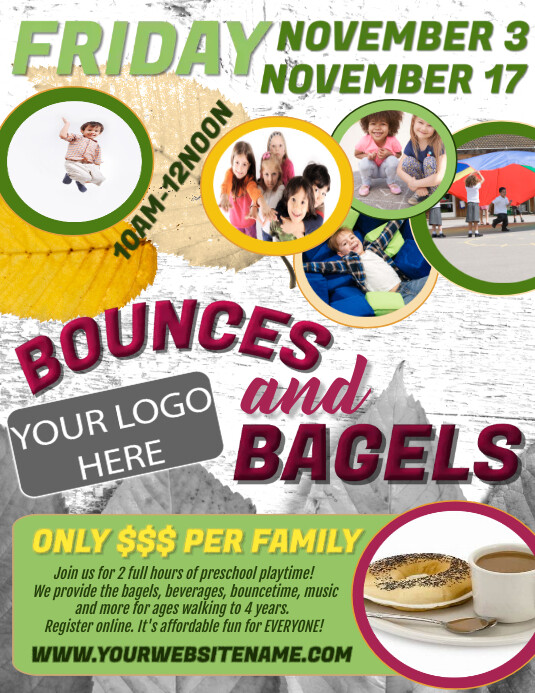 Copia de BOUNCERS & BAGELS | PosterMyWall