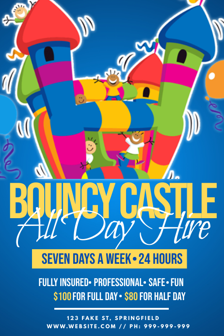 Copy of Bouncy Castle Hire Poster | PosterMyWall