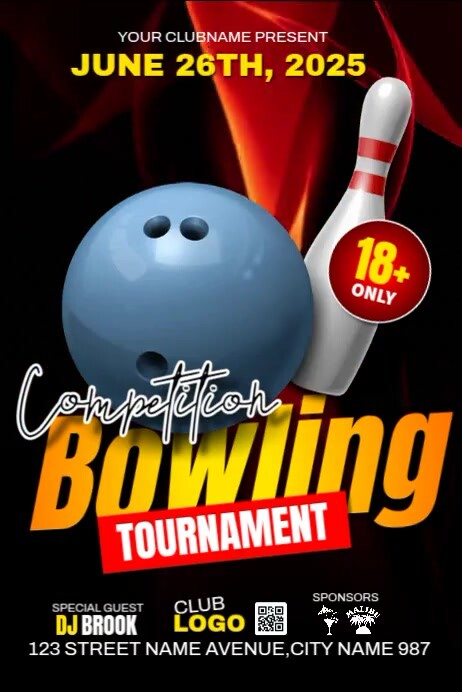 Plantilla de Bowling Ads | PosterMyWall