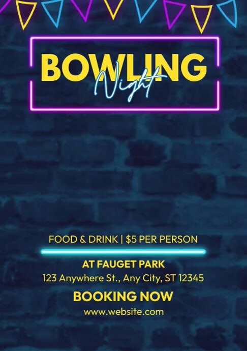 Plantilla de Bowling Ads | PosterMyWall