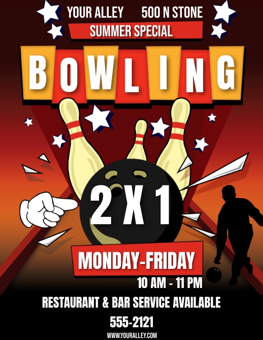 BOWLING ALLEY Template | PosterMyWall