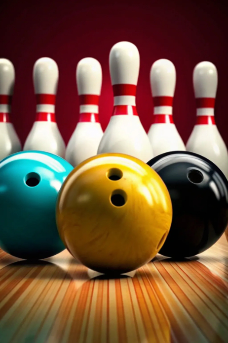 Modèle Bowling ball and pins | PosterMyWall