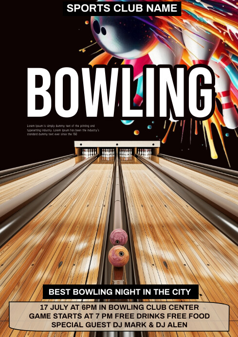 Bowling flyer Template | PosterMyWall