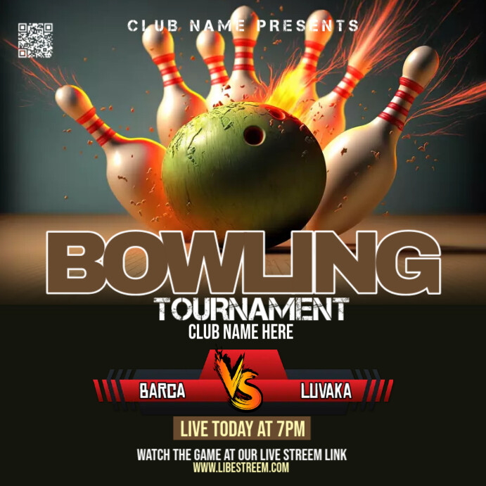 Modèle Bowling Flyer Template | PosterMyWall