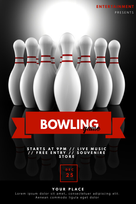 bowling game flyer template | PosterMyWall