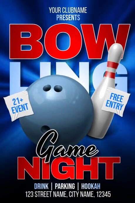 Bowling Game Night Template | PosterMyWall