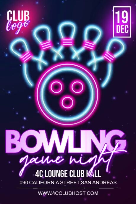 Bowling Game Night Template | PosterMyWall