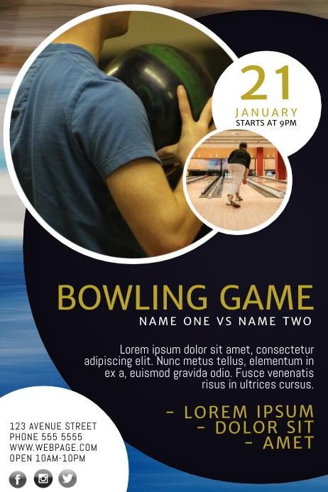 Bowling Game Flyer Template | PosterMyWall