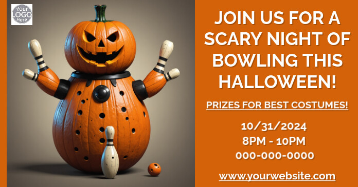 Plantilla de BOWLING HALLOWEEN FUNNY COSTUME CONTEST | PosterMyWall