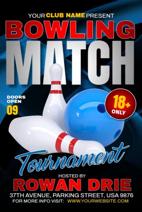 Bowling Match Ads Template | PosterMyWall
