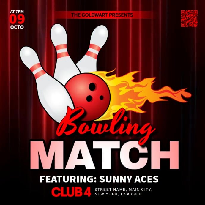 Plantilla de Bowling Match | PosterMyWall