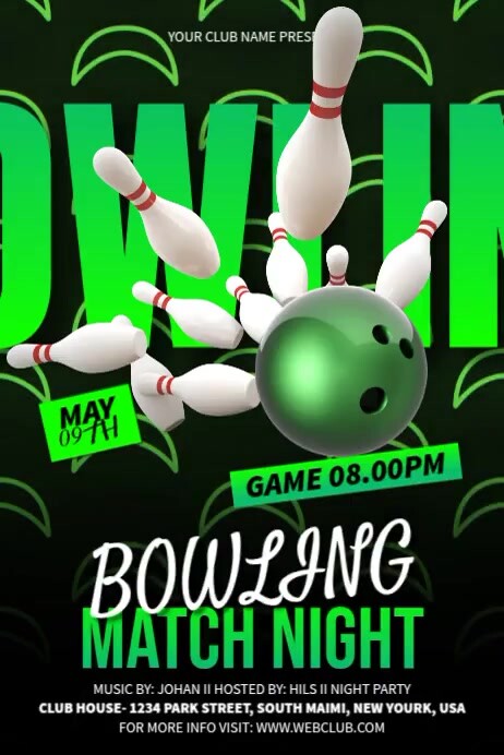 Bowling Match Night Template | PosterMyWall