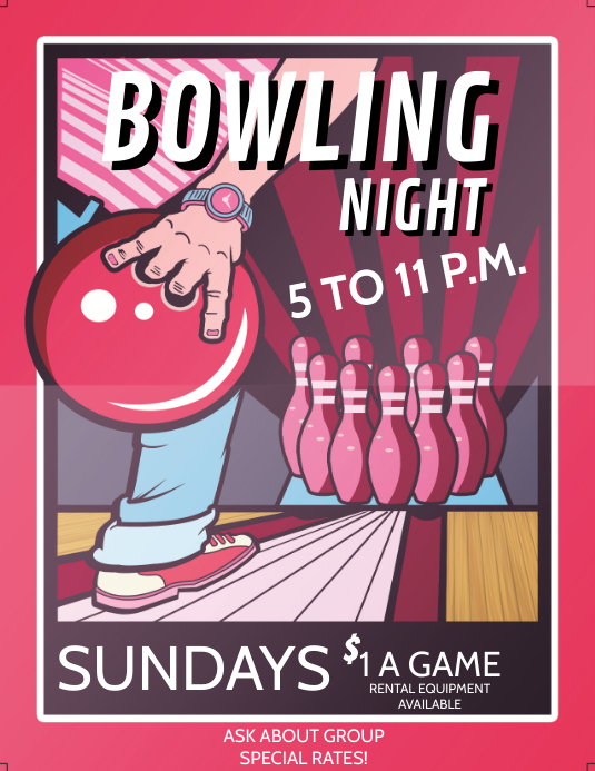 BOWLING NIGHT Template | PosterMyWall