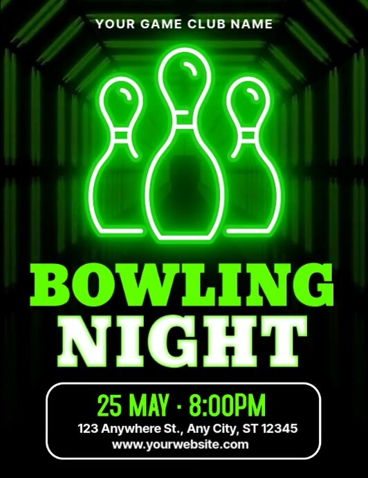 Plantilla de Bowling Night | PosterMyWall