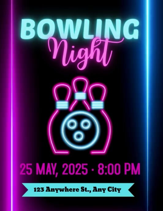 Bowling Night Event Flyer Template | PosterMyWall