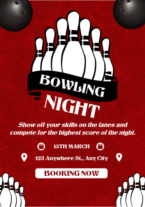 Bowling Night Tournament Ads Template | PosterMyWall