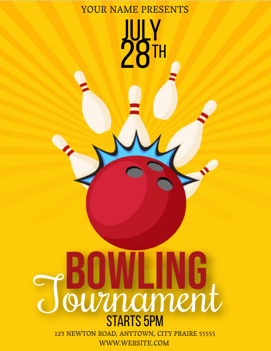 BOWLING PARTY TOURNAMENT EVENT Template | PosterMyWall
