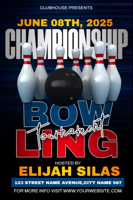 Plantilla de Bowling Tournament Ads | PosterMyWall
