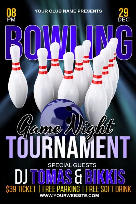 Plantilla de Bowling Tournament Ads | PosterMyWall