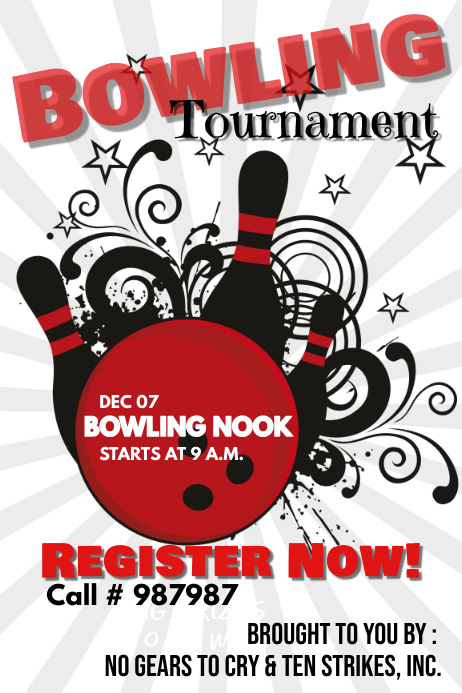 Bowling tournament Template | PosterMyWall
