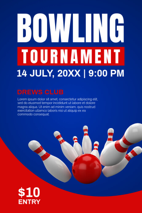 bowling tournament flyer design Template | PosterMyWall