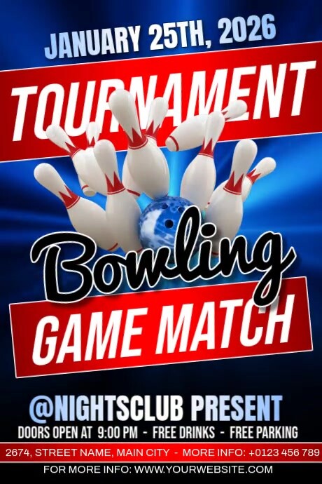 Bowling Tournament Match Template | PosterMyWall
