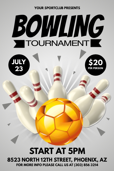 Bowling Tournament Poster Template | PosterMyWall