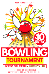 Bowling Tournament Poster Template | PosterMyWall