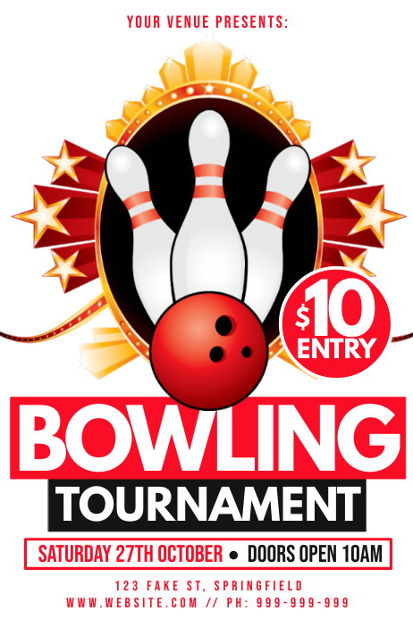 Bowling Tournament Poster Template | PosterMyWall