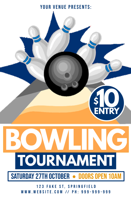 Bowling Tournament Poster Template | PosterMyWall