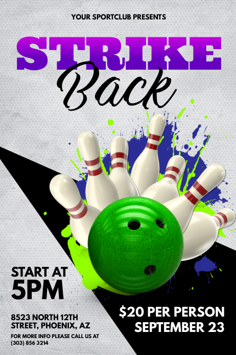Bowling Tournament Poster Template | PosterMyWall