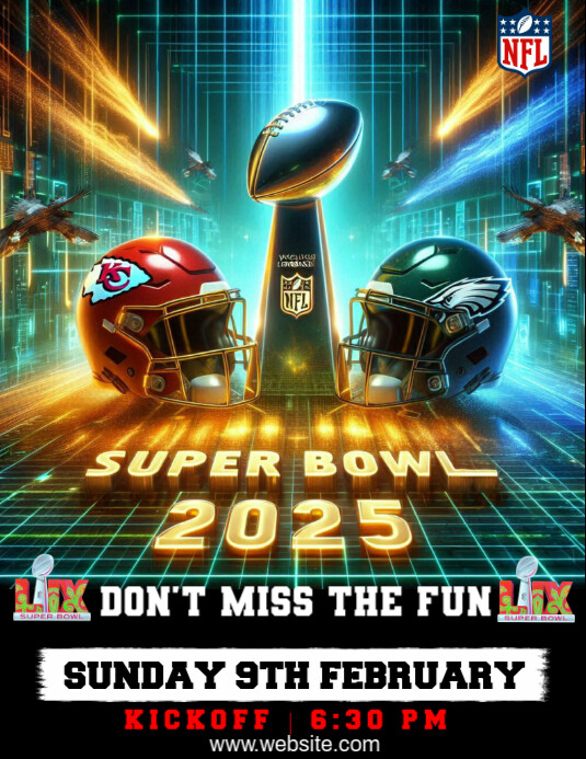 Super bowl watch party 2025 Template | PosterMyWall
