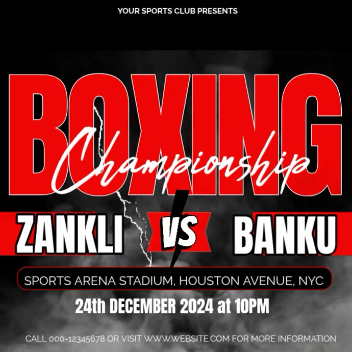 Copy of Boxing Championship Fight Poster boxing Match Sports Event ...