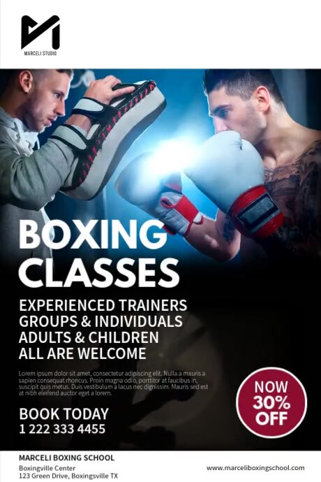 Boxing Classes Video Poster Template | PosterMyWall