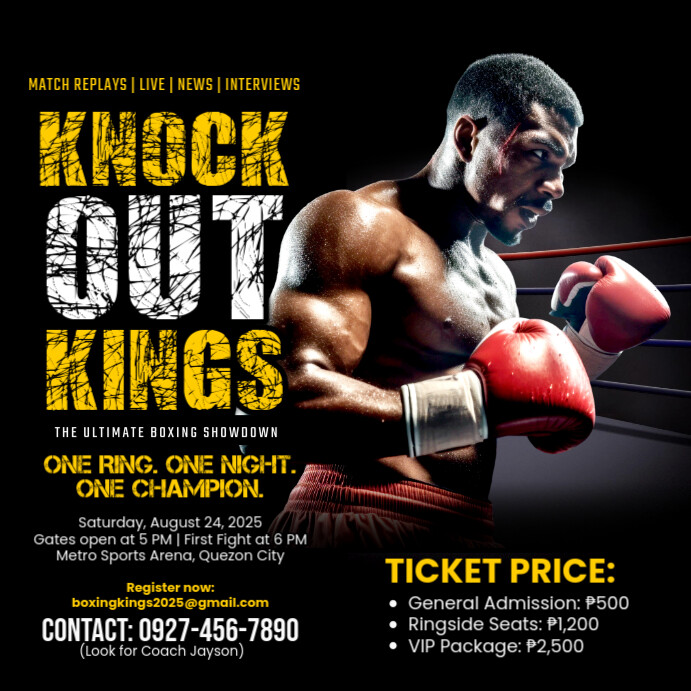 Boxing Competition Instagram Post Template | PosterMyWall