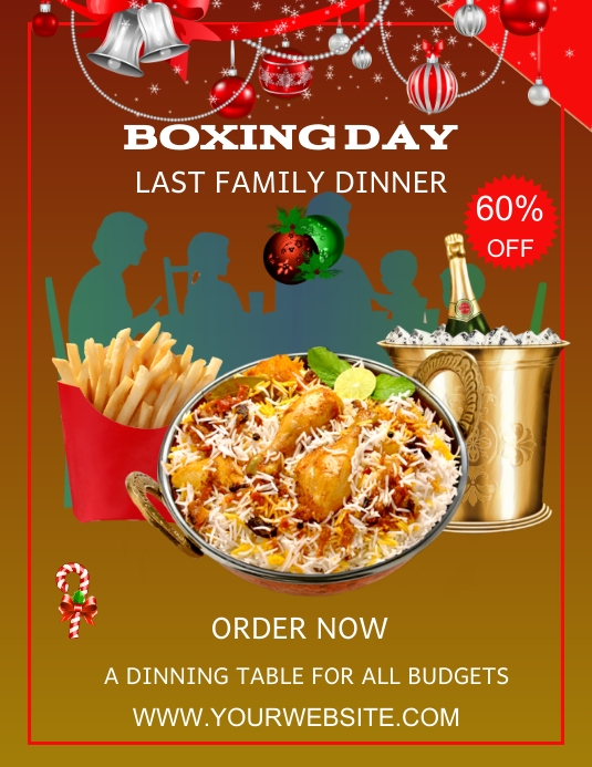 boxing day dinner sale off flyer template | PosterMyWall