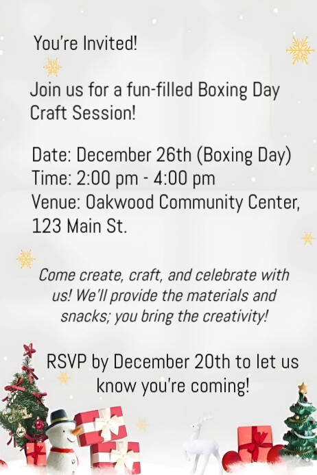 Boxing day Invitation Template | PosterMyWall