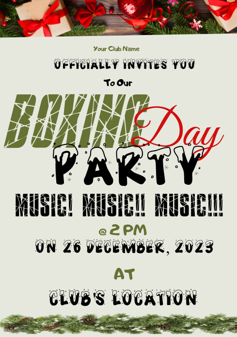 Boxing Day Party Template | PosterMyWall