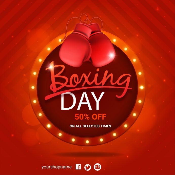 Red Boxing Day Retail Instagram Post Template | PosterMyWall