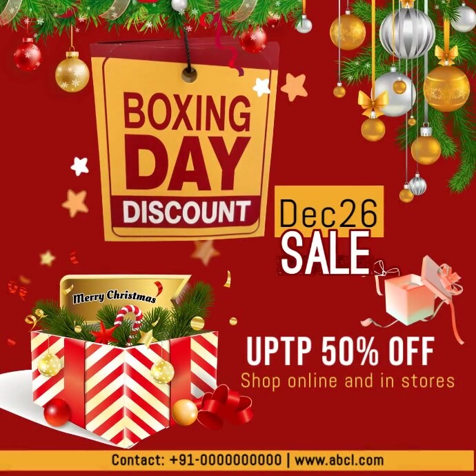 Boxing Day Sale Instagram Post Template | PosterMyWall