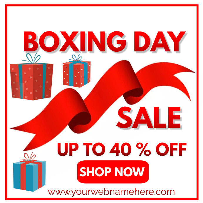 Plantilla de Boxing day sale up to 40 % off template | PosterMyWall