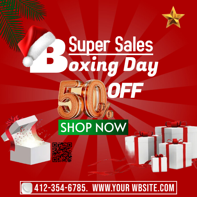 Boxing day sales instagram post Template | PosterMyWall