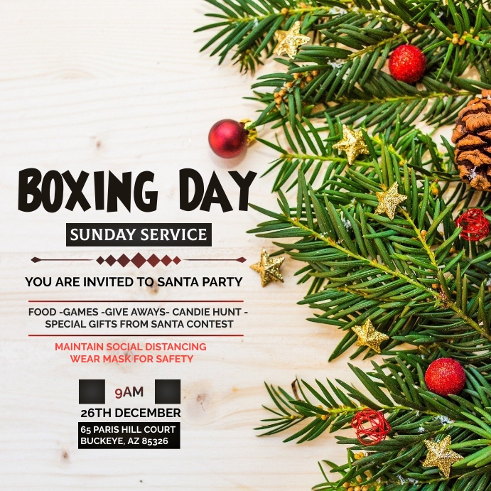 Boxing Day Sunday Service Flyer Template | PosterMyWall